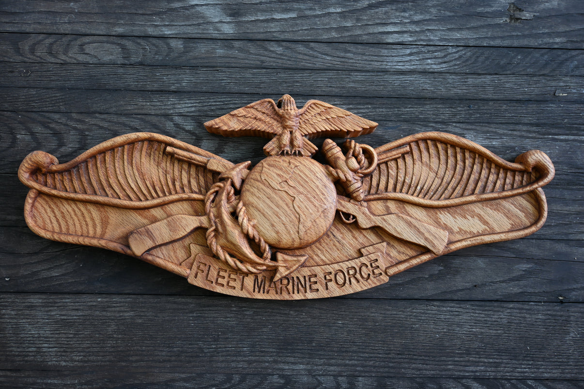Fleet Marine Force FMF Warfare Wood Pin Insignia – Knock It Off Designs